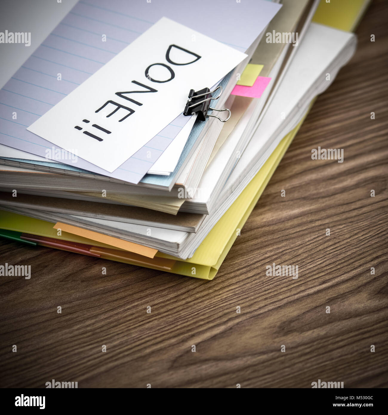 Done; The Pile of Business Documents on the Desk Stock Photo - Alamy