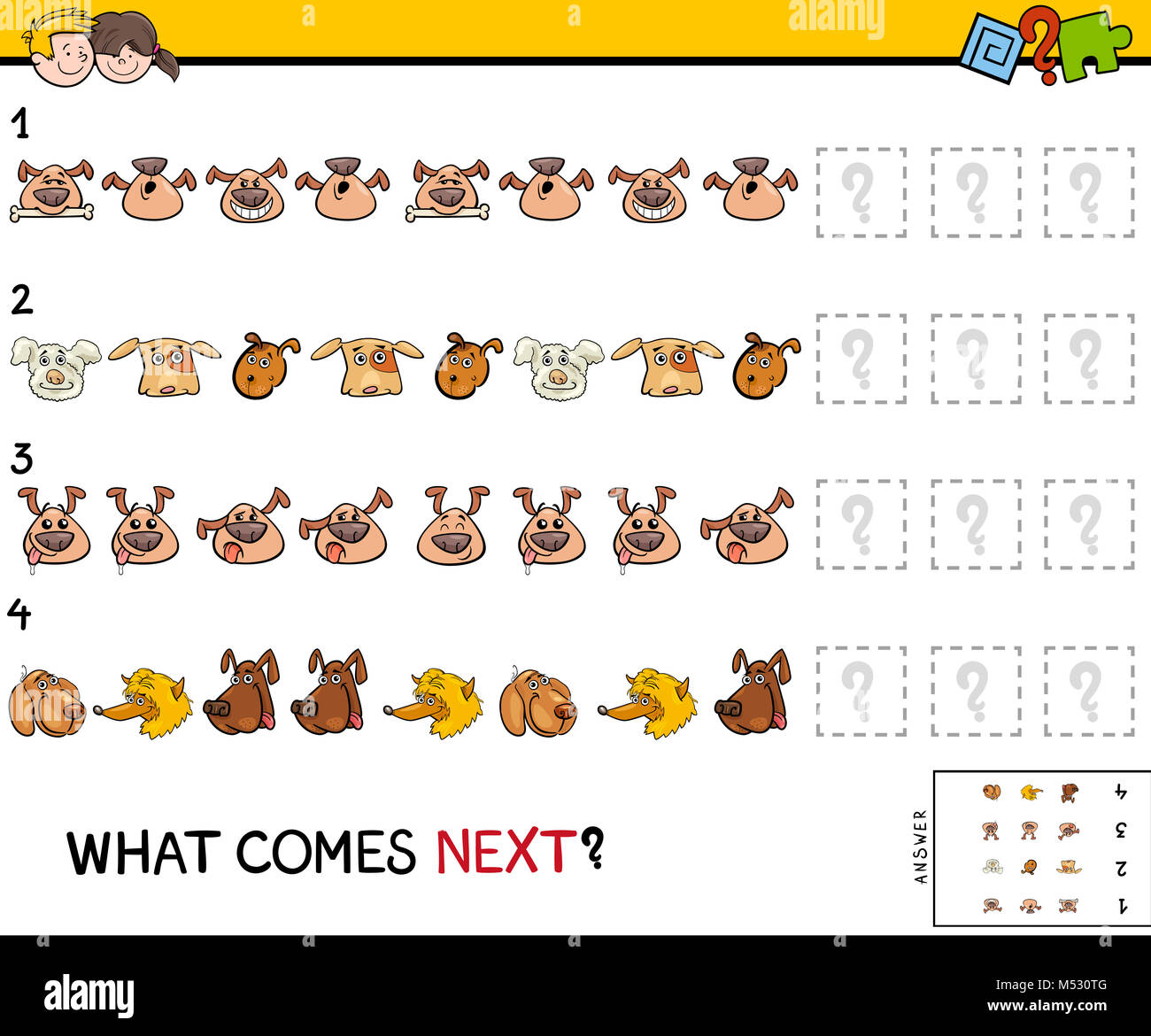complete the pattern game with dogs Stock Photo - Alamy