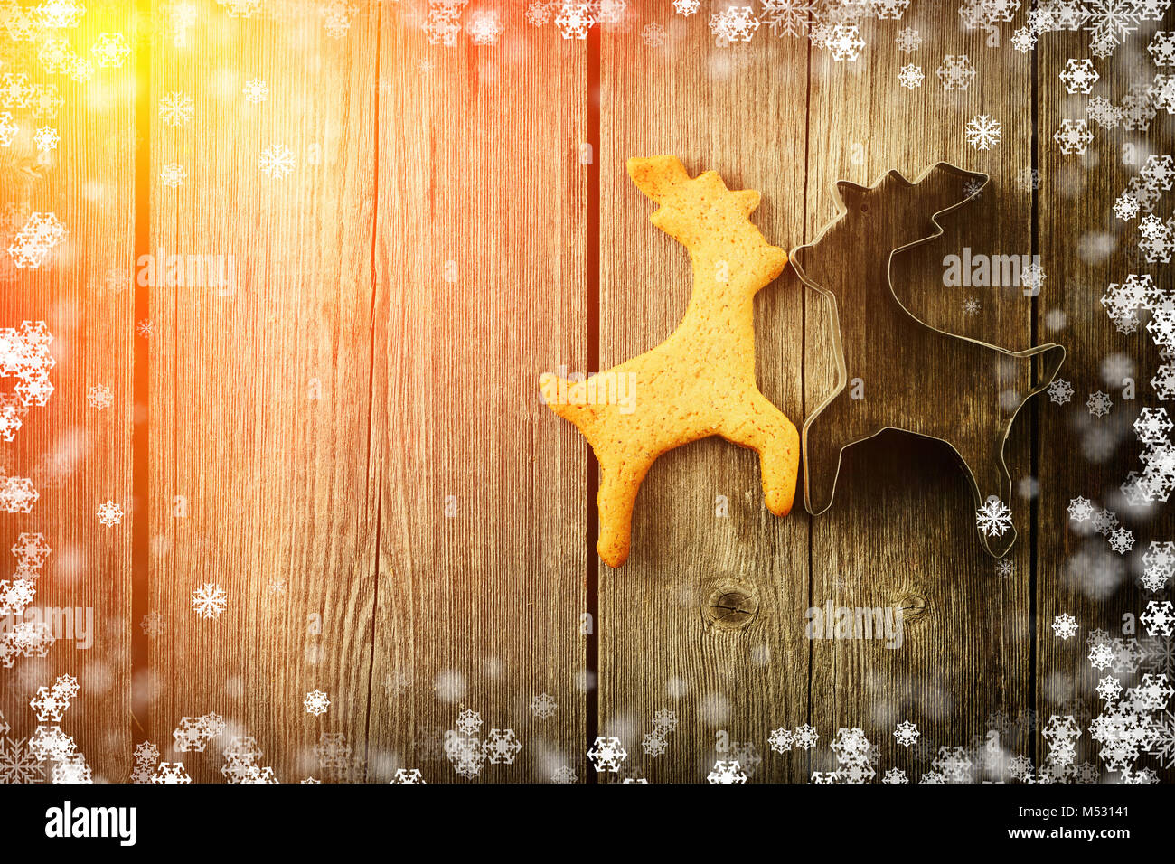 Christmas homemade gingerbread deer cookie Stock Photo - Alamy