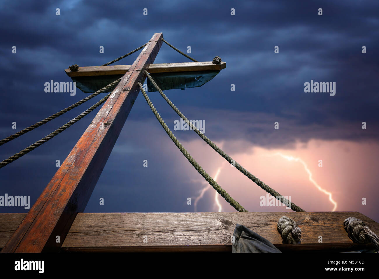 Ship wheel storm hi-res stock photography and images - Alamy