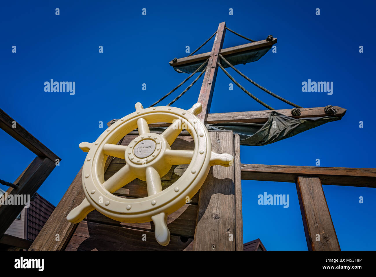 Compass on old sailing ship hi-res stock photography and images - Alamy