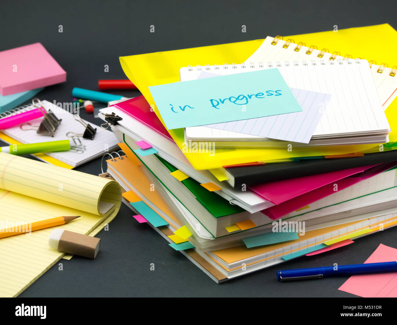 The Pile of Business Documents; In Progress Stock Photo - Alamy