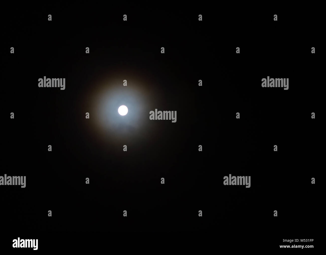 full moon with fog Stock Photo - Alamy