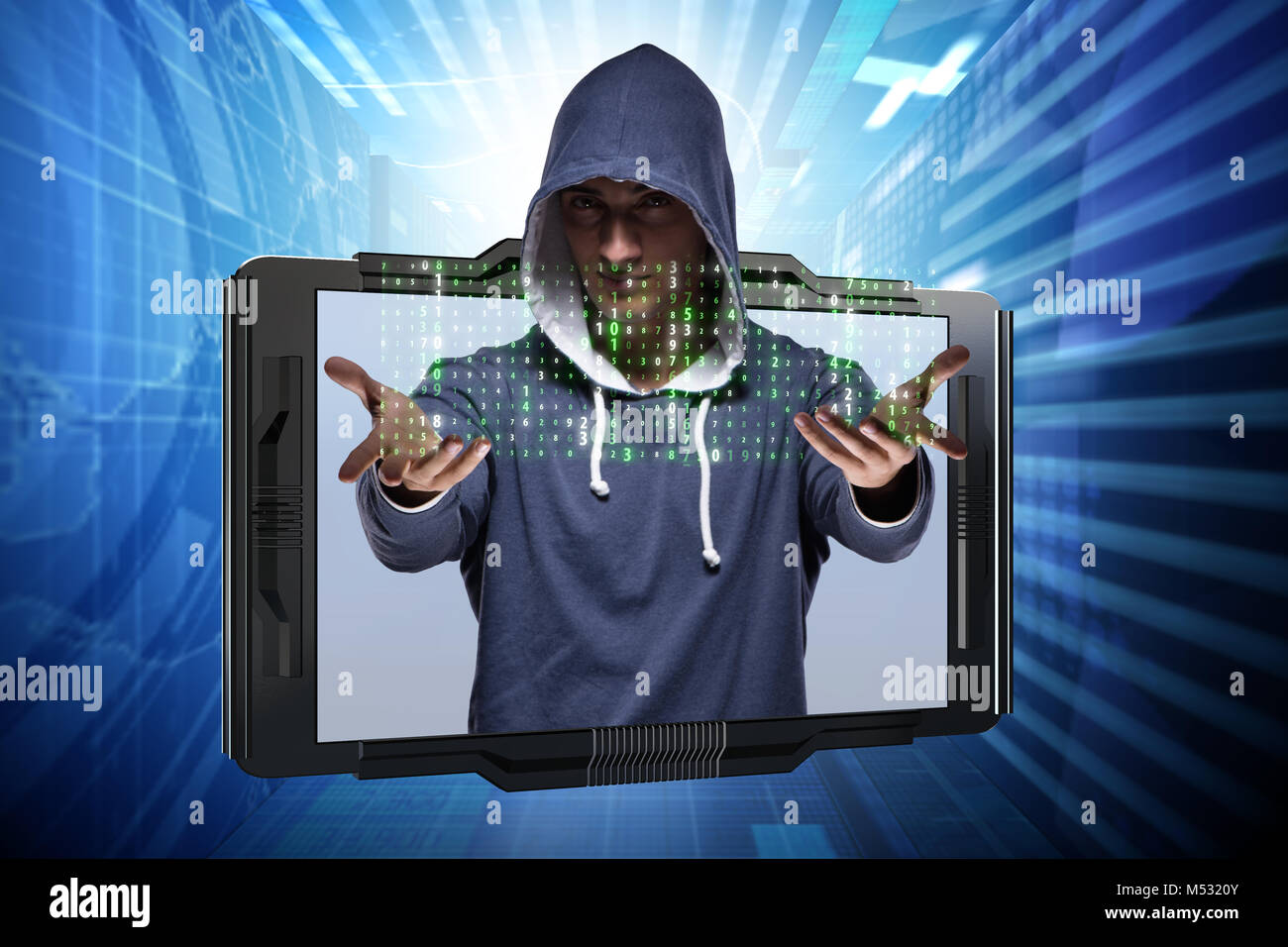 Young hacker in cyber security concept Stock Photo - Alamy