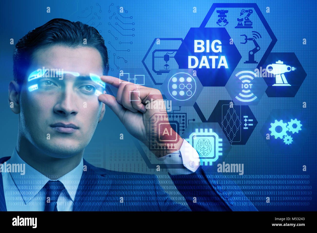 Big data modern computing concept with businessman Stock Photo - Alamy