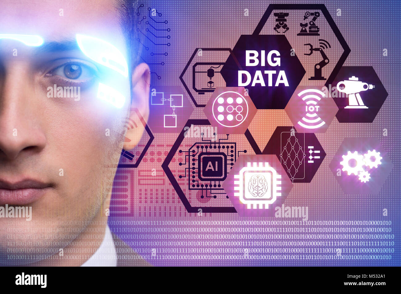 Big data modern computing concept with businessman Stock Photo - Alamy