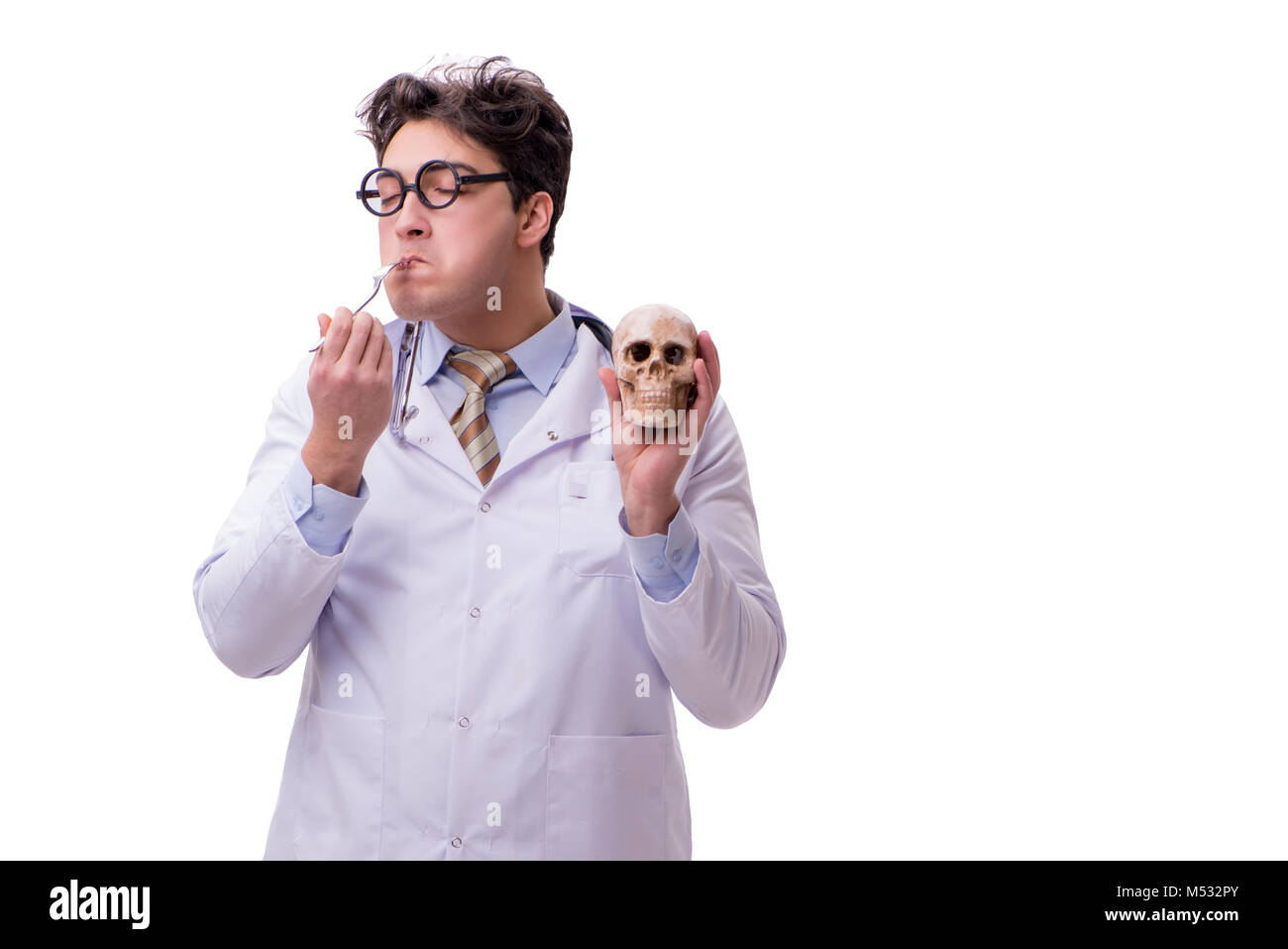 Doctor with skull hi-res stock photography and images - Alamy