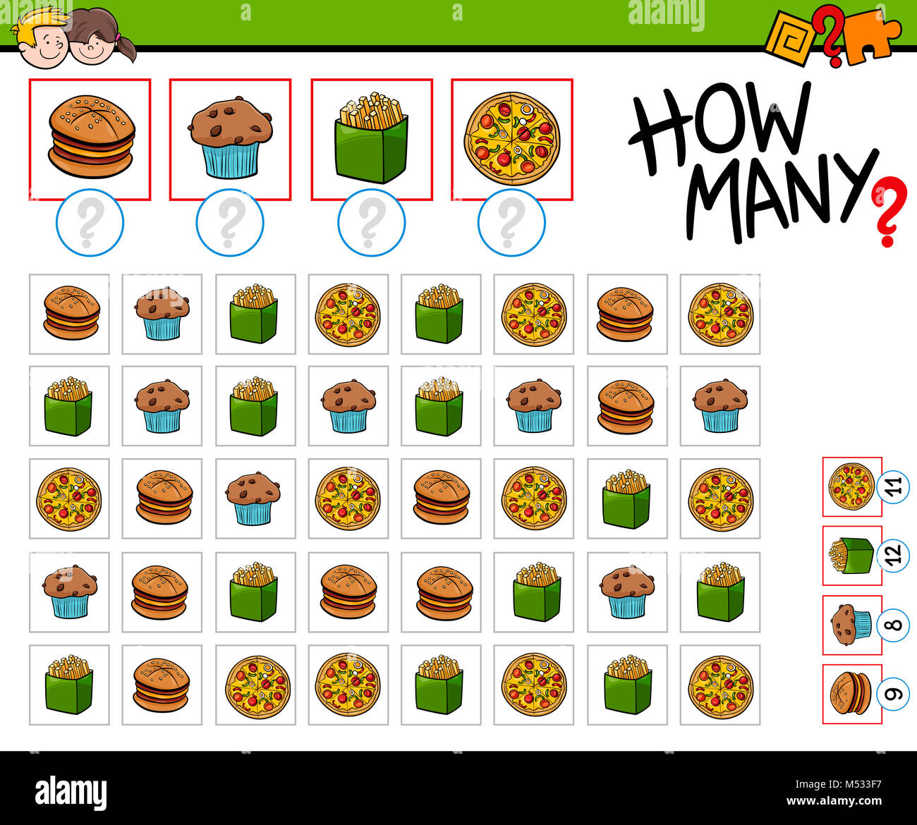 how many food objects cartoon game Stock Photo - Alamy