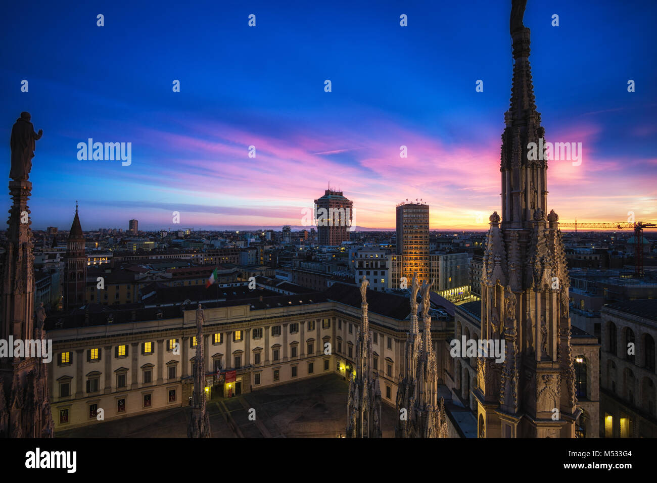 Milan Duomo rooftop Stock Photo - Alamy