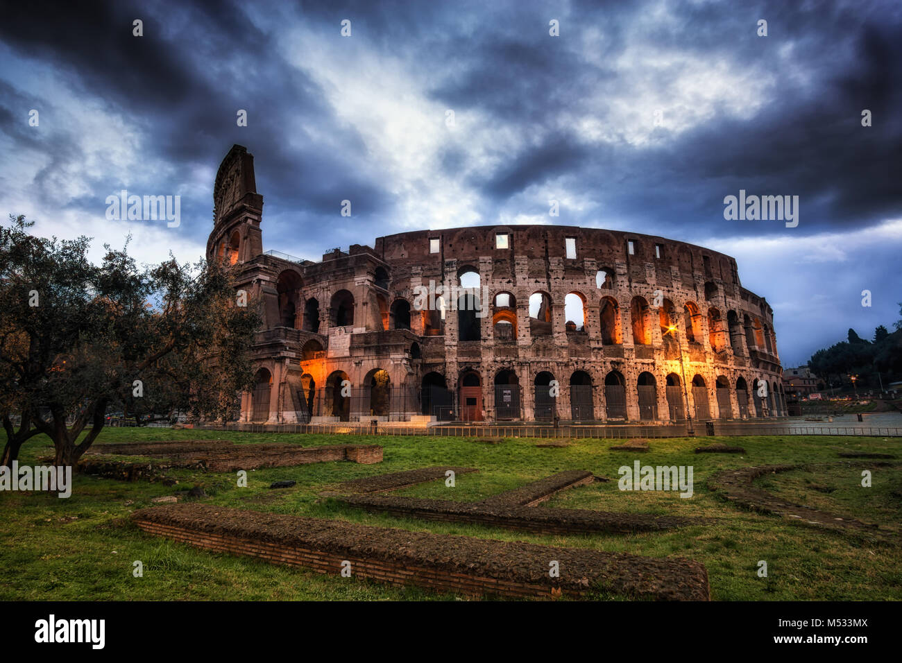 Colosseum at Night Stock Photo - Alamy