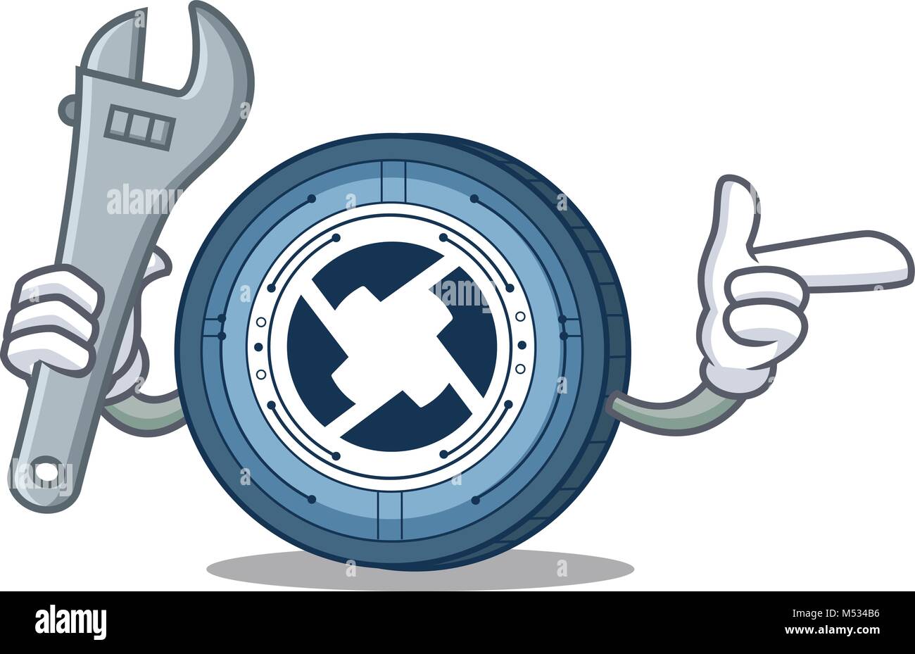 Mechanic 0X coin mascot cartoon Stock Vector Image & Art - Alamy