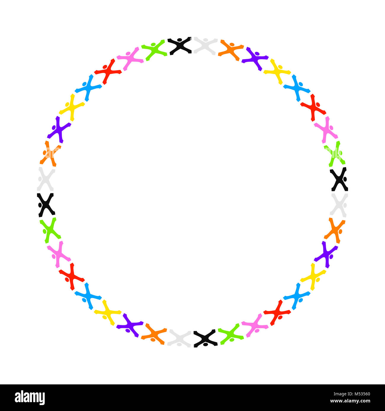 some stylized people building a circle Stock Photo - Alamy