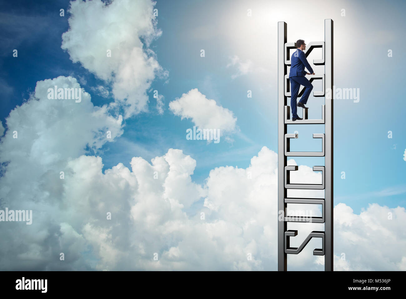 Businessman climbing the career ladder of success Stock Photo - Alamy
