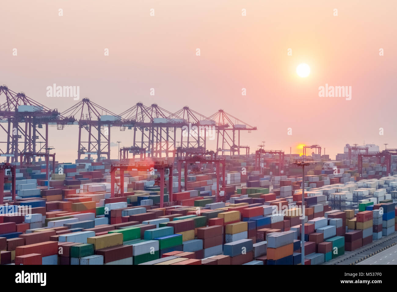 Modern container terminal hi-res stock photography and images - Alamy