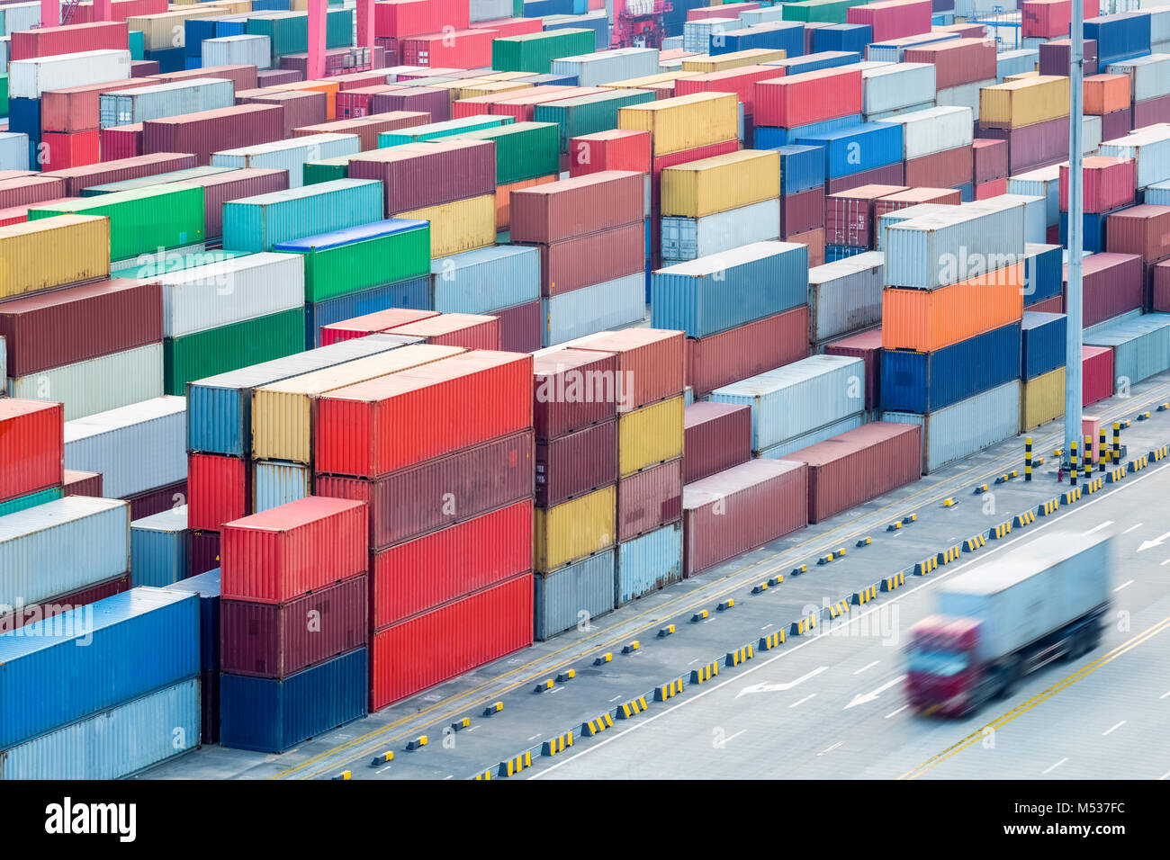 container yard closeup Stock Photo - Alamy