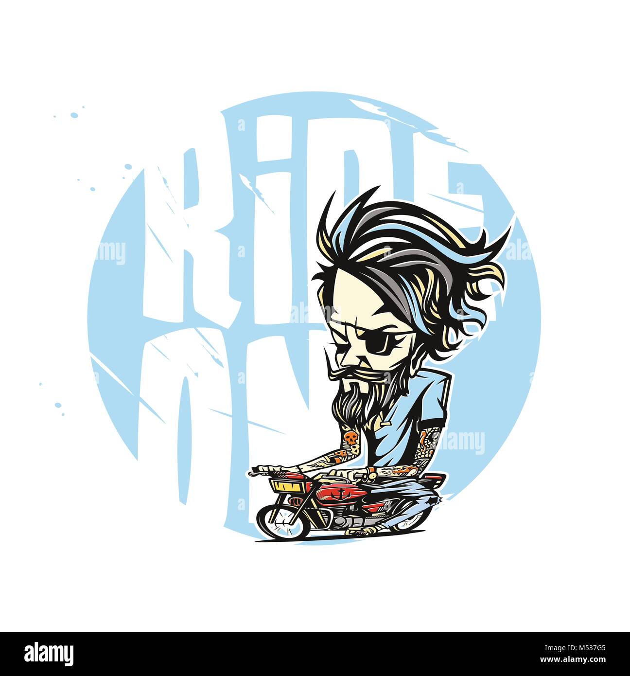 Minimal logo of red bike rider vector illustration Stock Vector Image ...