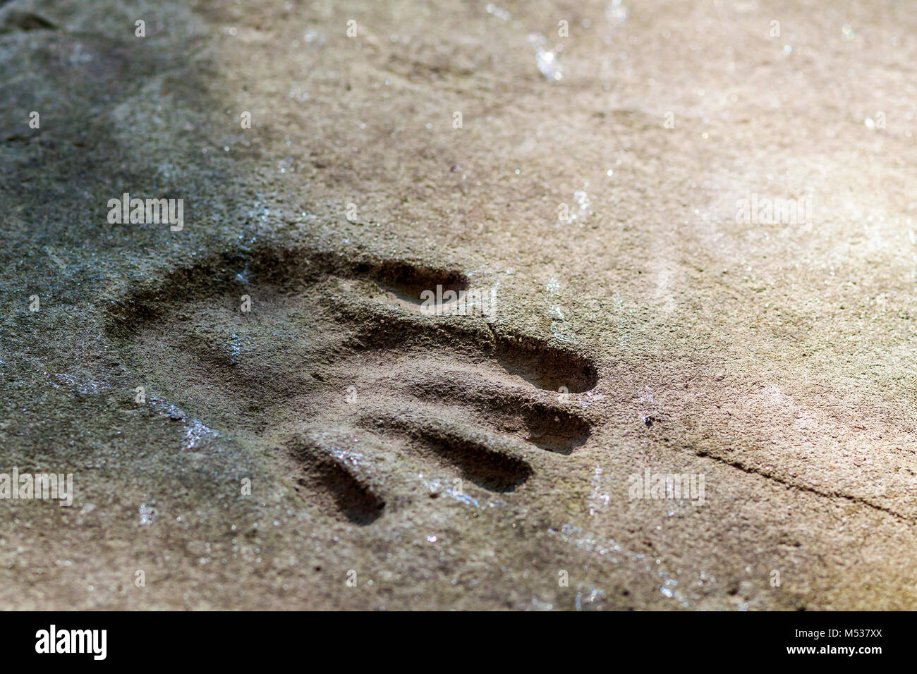 Hand print in concrete hi-res stock photography and images - Alamy