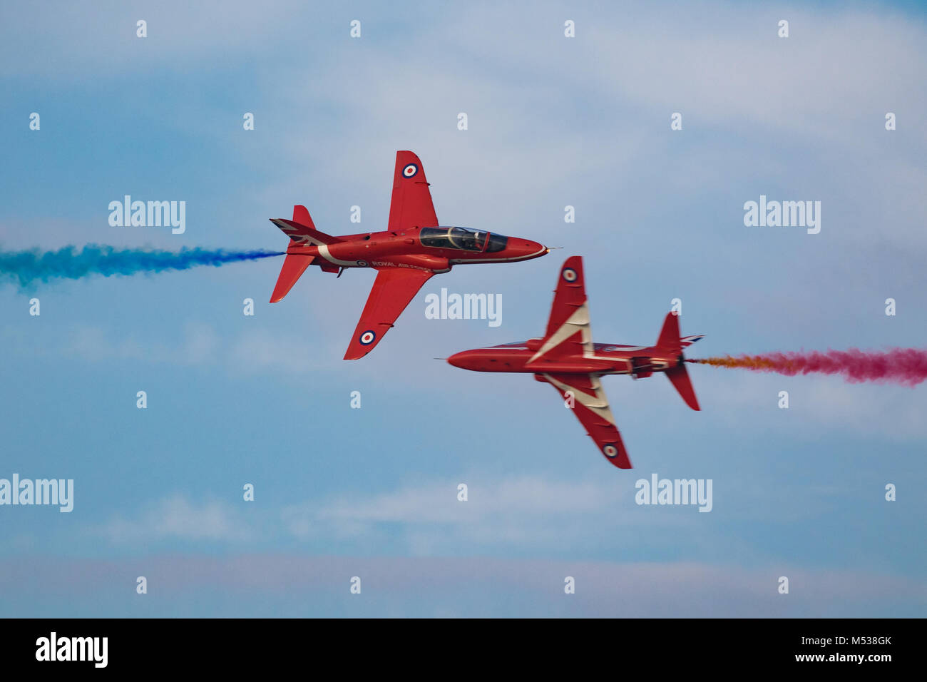RAF Red Arrows Synchro display team high speed pass Stock Photo - Alamy