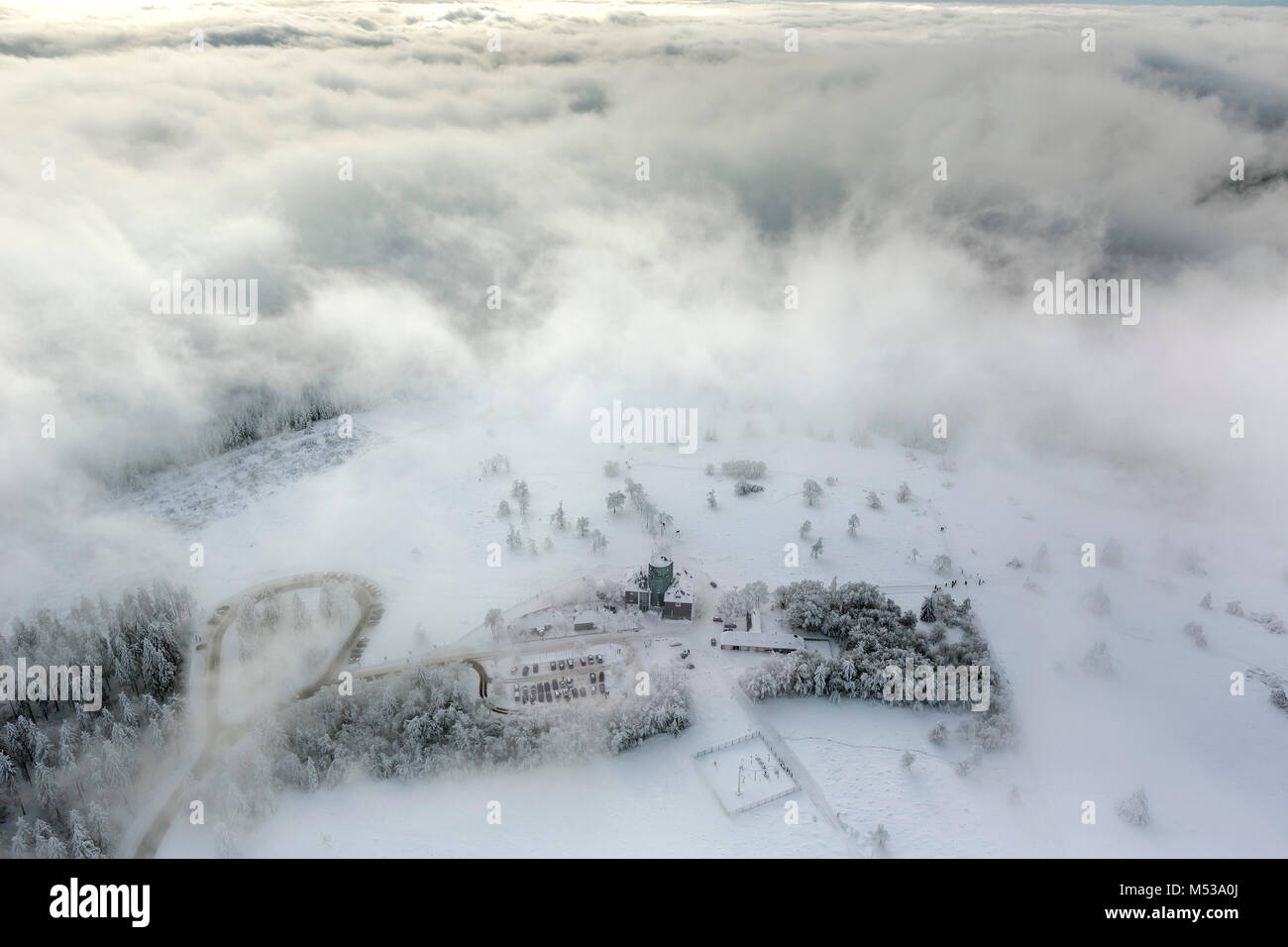 Aerial View, Winter in Winterberg, Snow, Kahler Asten Hochheide ...