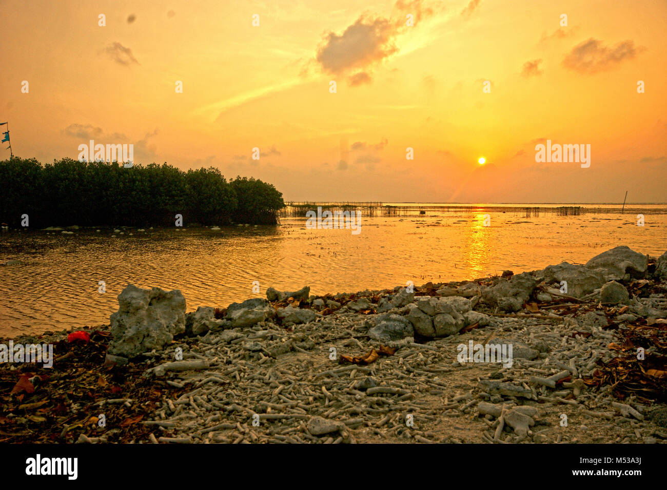 Sunset at Pramuka Island, Kepulauan Seribu, Jakarta, Indonesia Stock ...