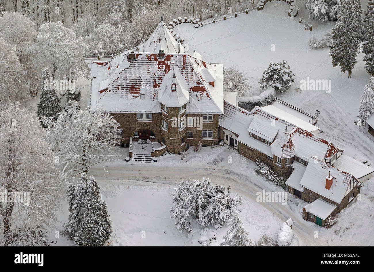 Aerial view, Winterberg, Winterberg, Winterberg, Winterberg, Snow ...