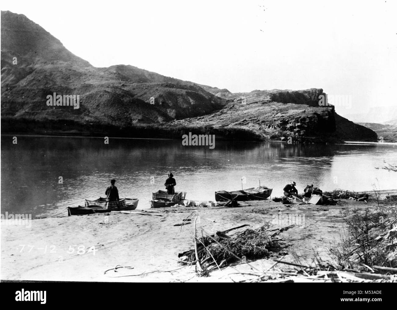 STONE EXPEDITION- BOATS OF THE STONE EXPEDITION AT THE SECOND CROSSING ...