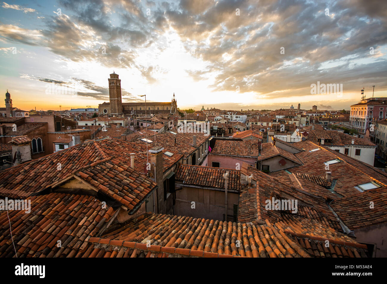 A beautiful sunset / sunrise overlooking the gorgeous city of Venice ...