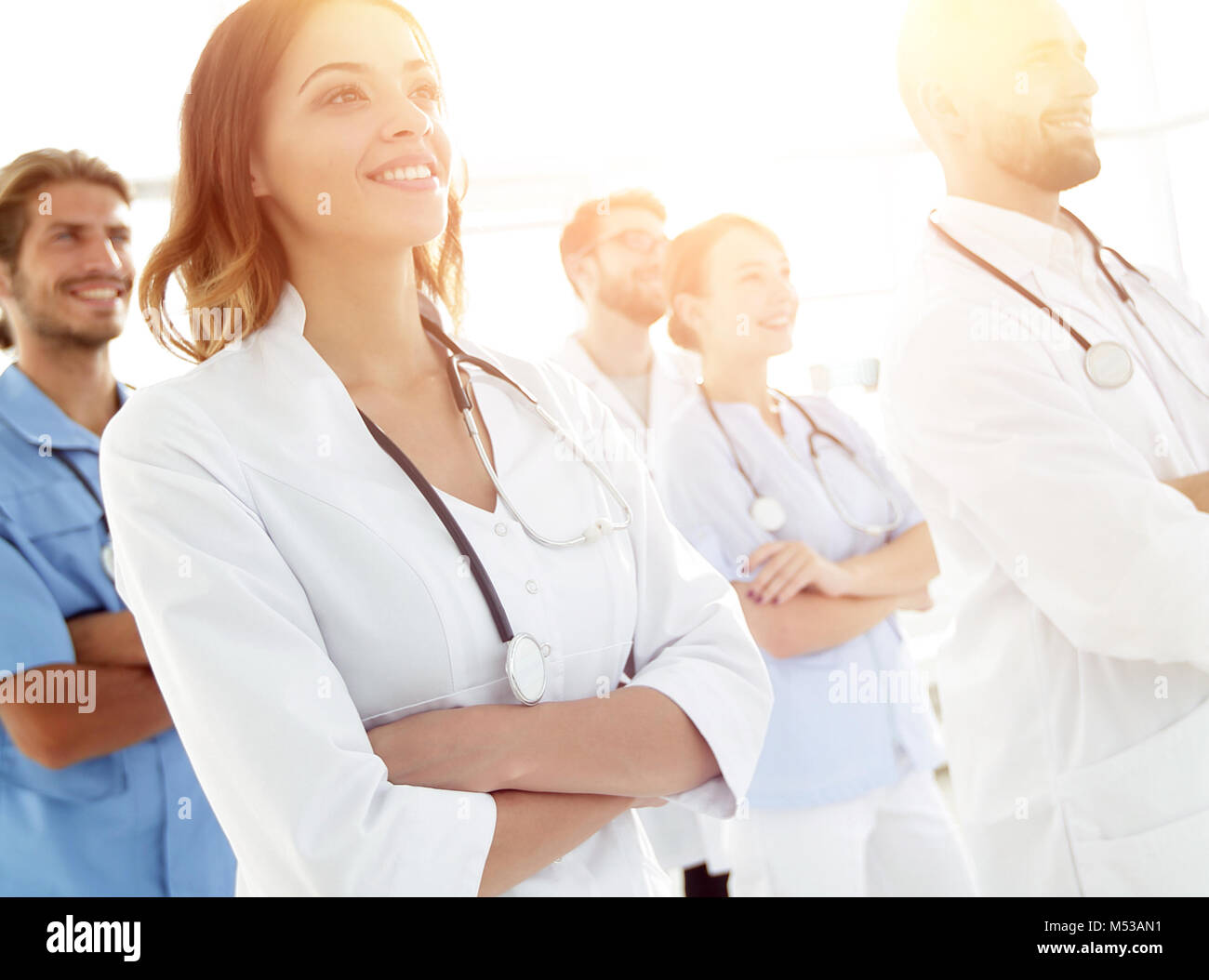 bottom view.professional team of doctors medical center Stock Photo - Alamy