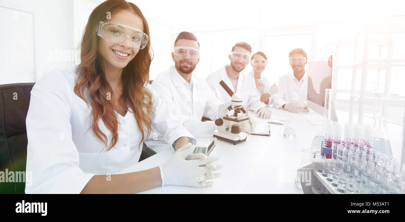 Group of young clinicians experimentation in research laboratory Stock ...