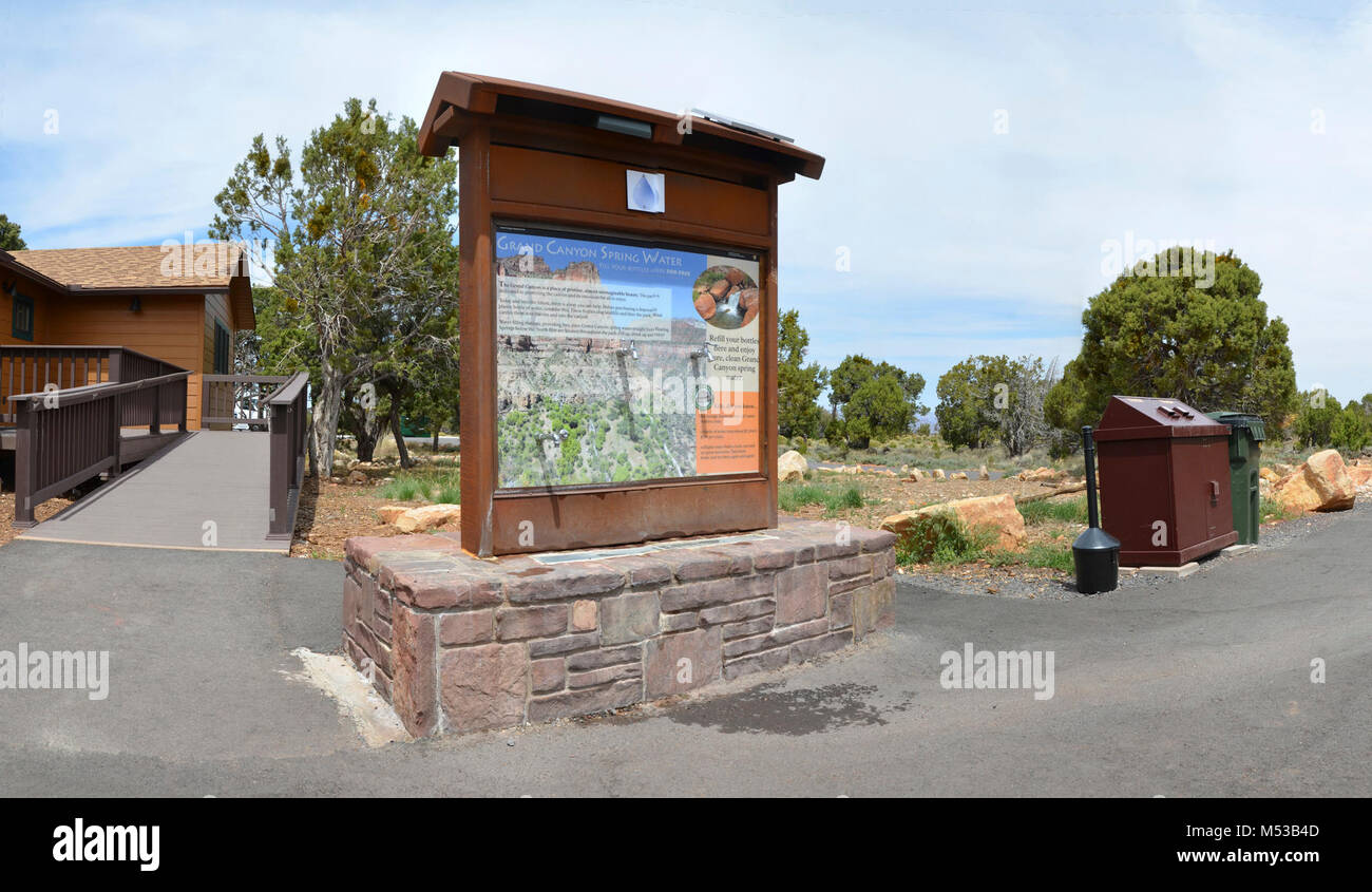 The Desert View water bottle filling station is located by the Visitor ...