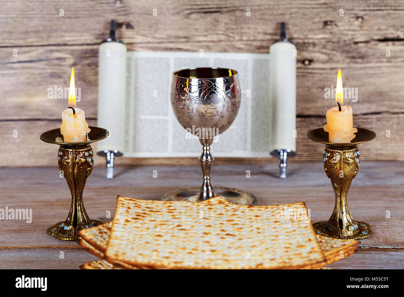 Shabbat Shalom - Traditional Jewish Sabbath matzah and wine ritual ...