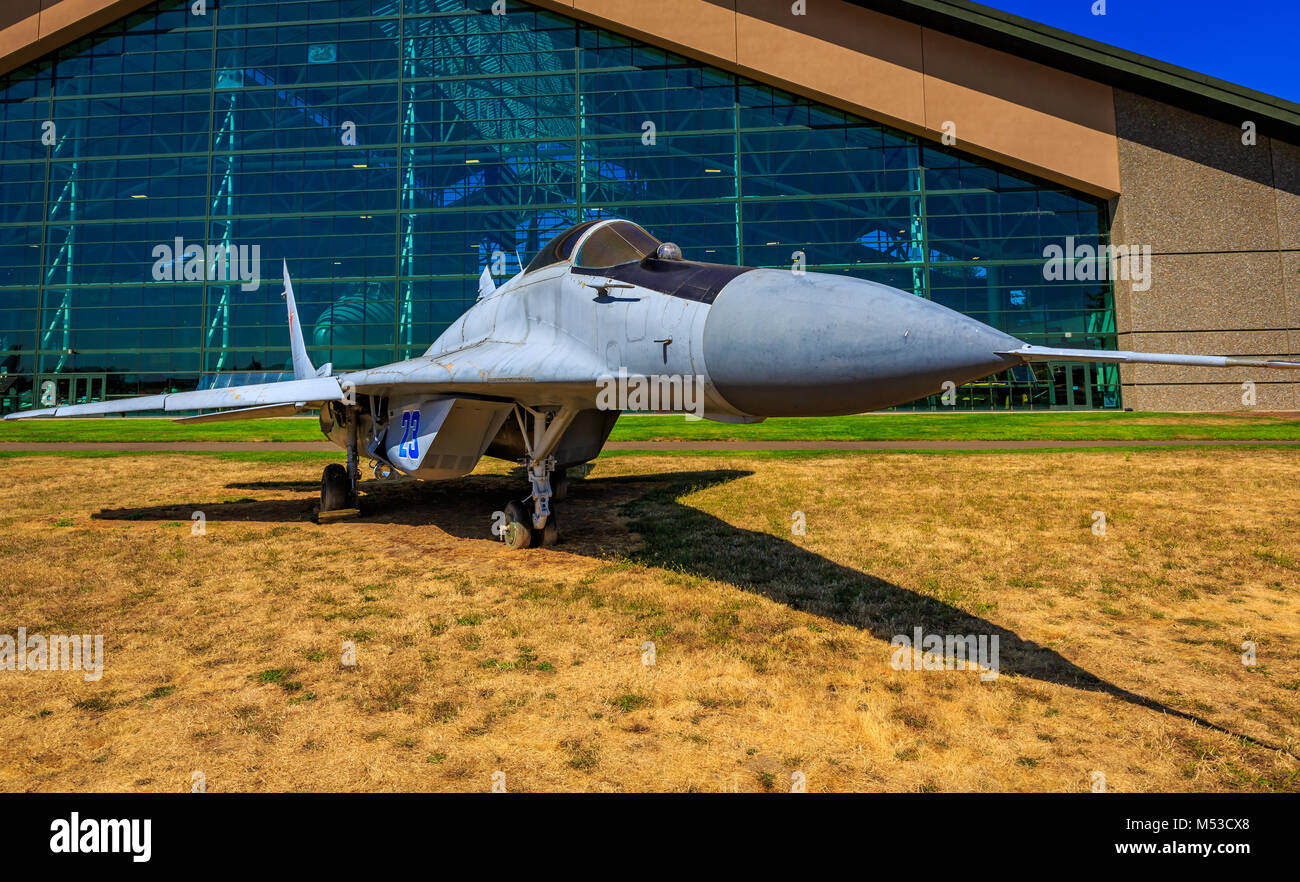 McMinnville, Oregon - August 21, 2017: Mikoyan Gurevich MiG-29 "Fulcrum ...
