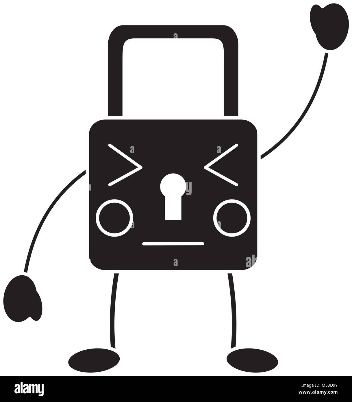 safe secure padlock kawaii character Stock Vector Image & Art - Alamy