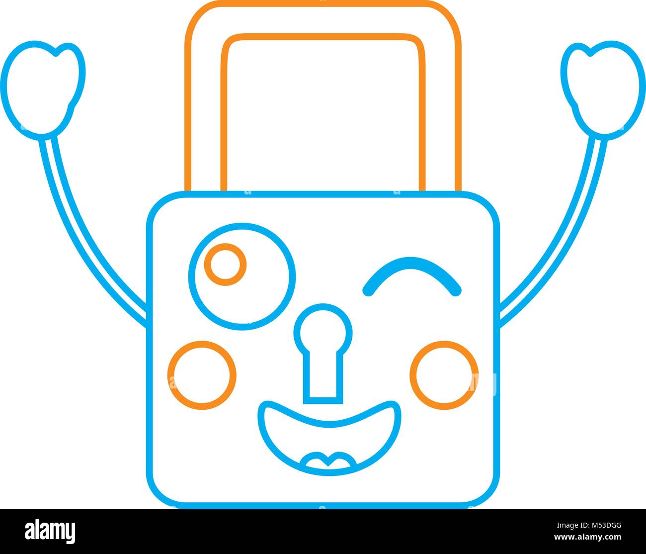 safe secure padlock kawaii character Stock Vector Image & Art - Alamy