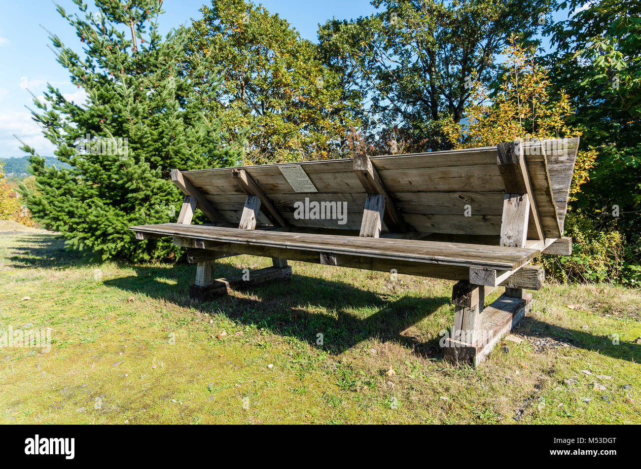 Flume used to transport logs to lumber mill at the Columbia Gorge ...