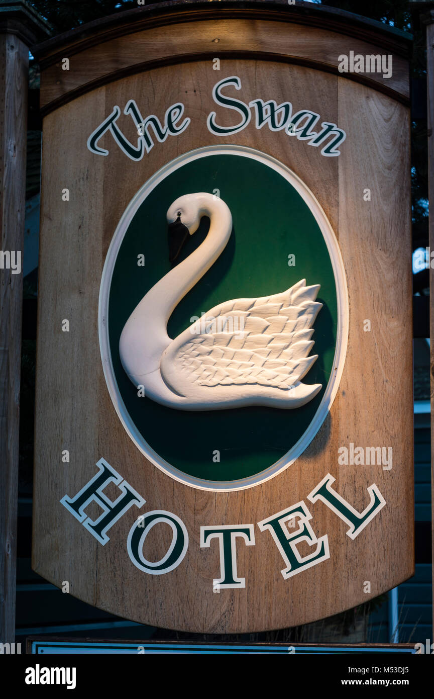 Lighted sign and symbol for the Swan Hotel in Port Townsend, Washington ...