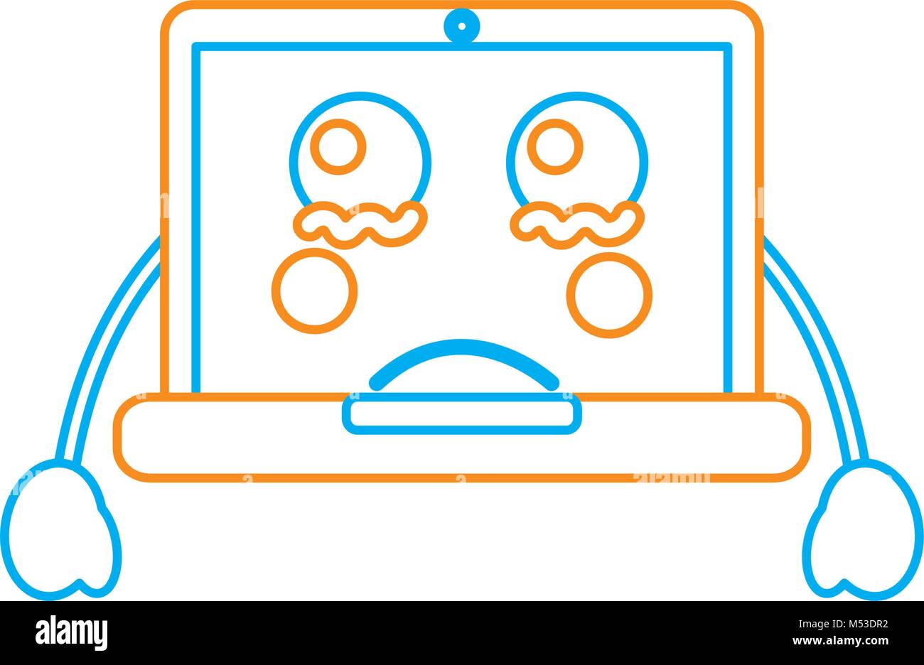 laptop computer sad emoji icon image Stock Vector Image & Art - Alamy