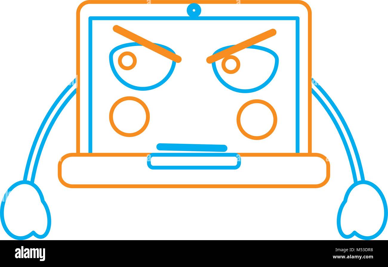 laptop angry computer emoji icon image Stock Vector Image & Art - Alamy