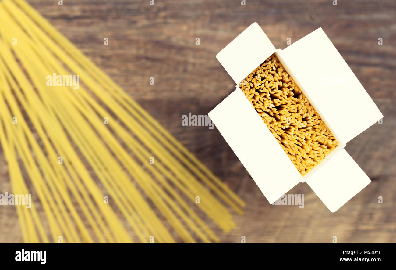 Pasta in the box Stock Photo - Alamy