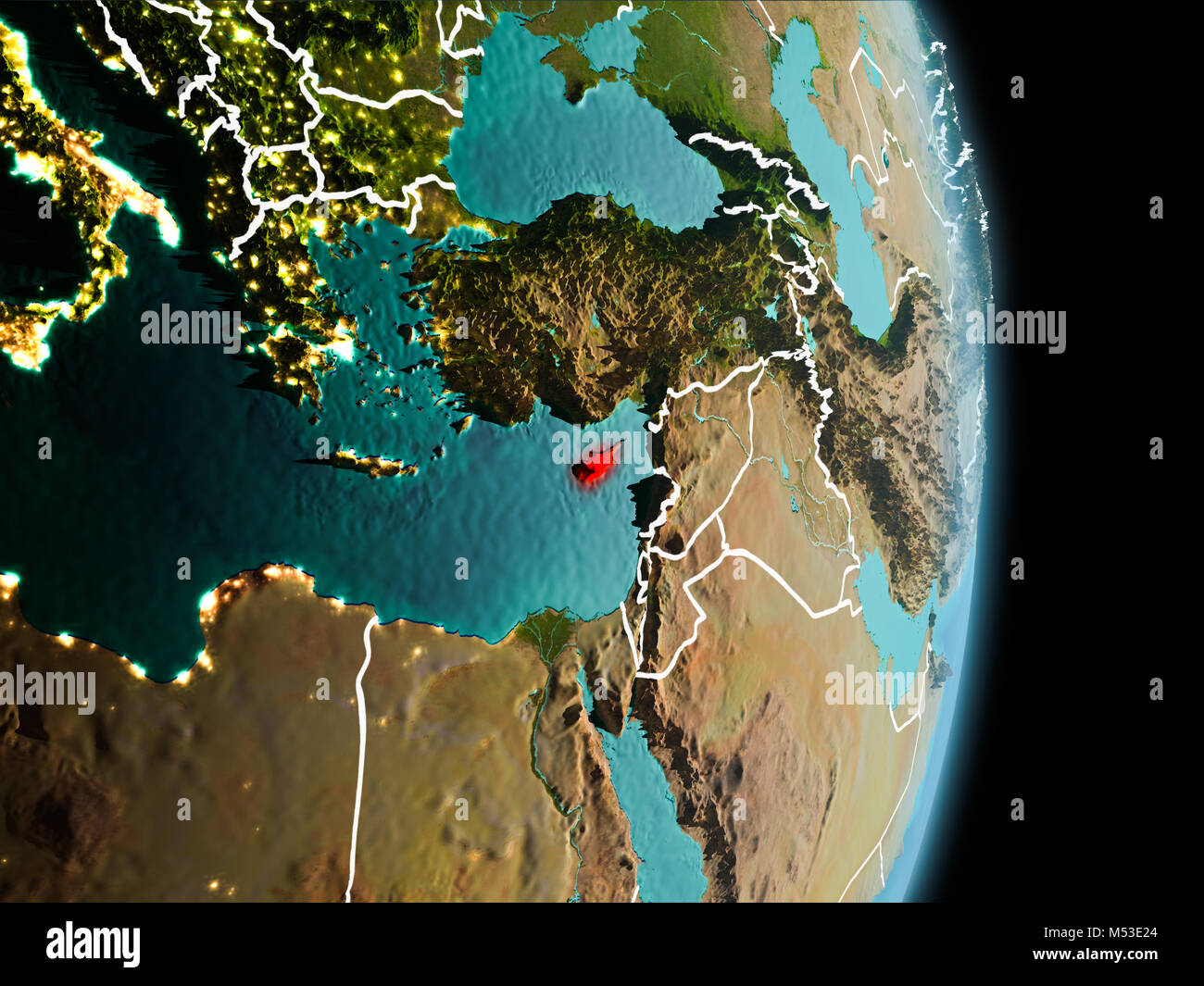 Highlighted satellite image of cyprus hi-res stock photography and ...