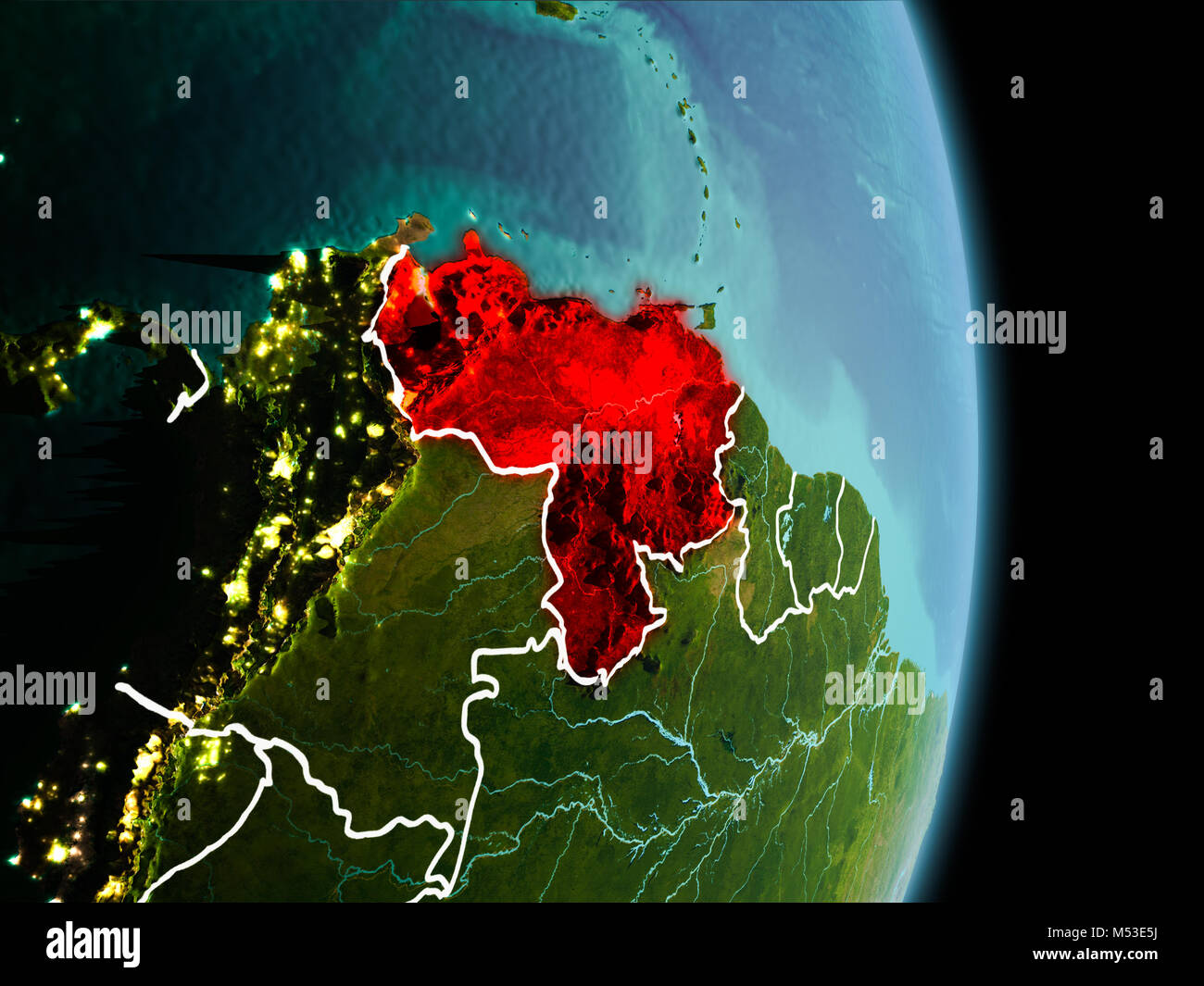 Satellite view venezuela country hi-res stock photography and images ...