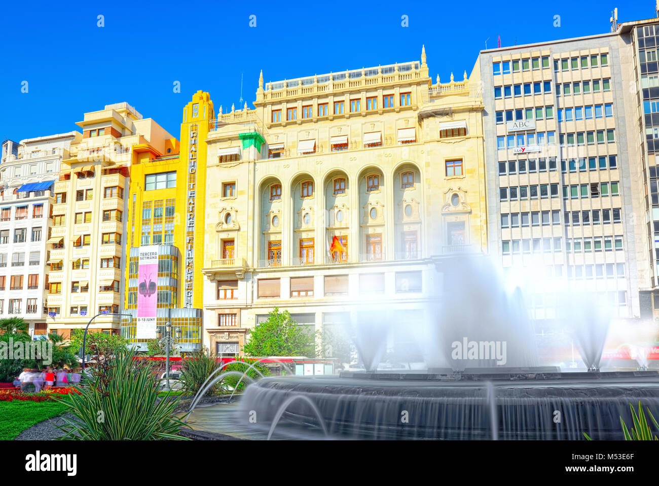 Modernisme plaza of the city hall of valencia hi-res stock photography ...