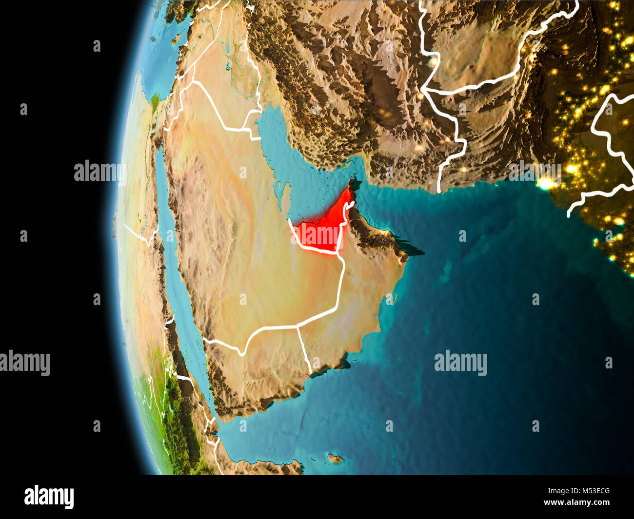 United arab emirates map lines hi-res stock photography and images - Alamy