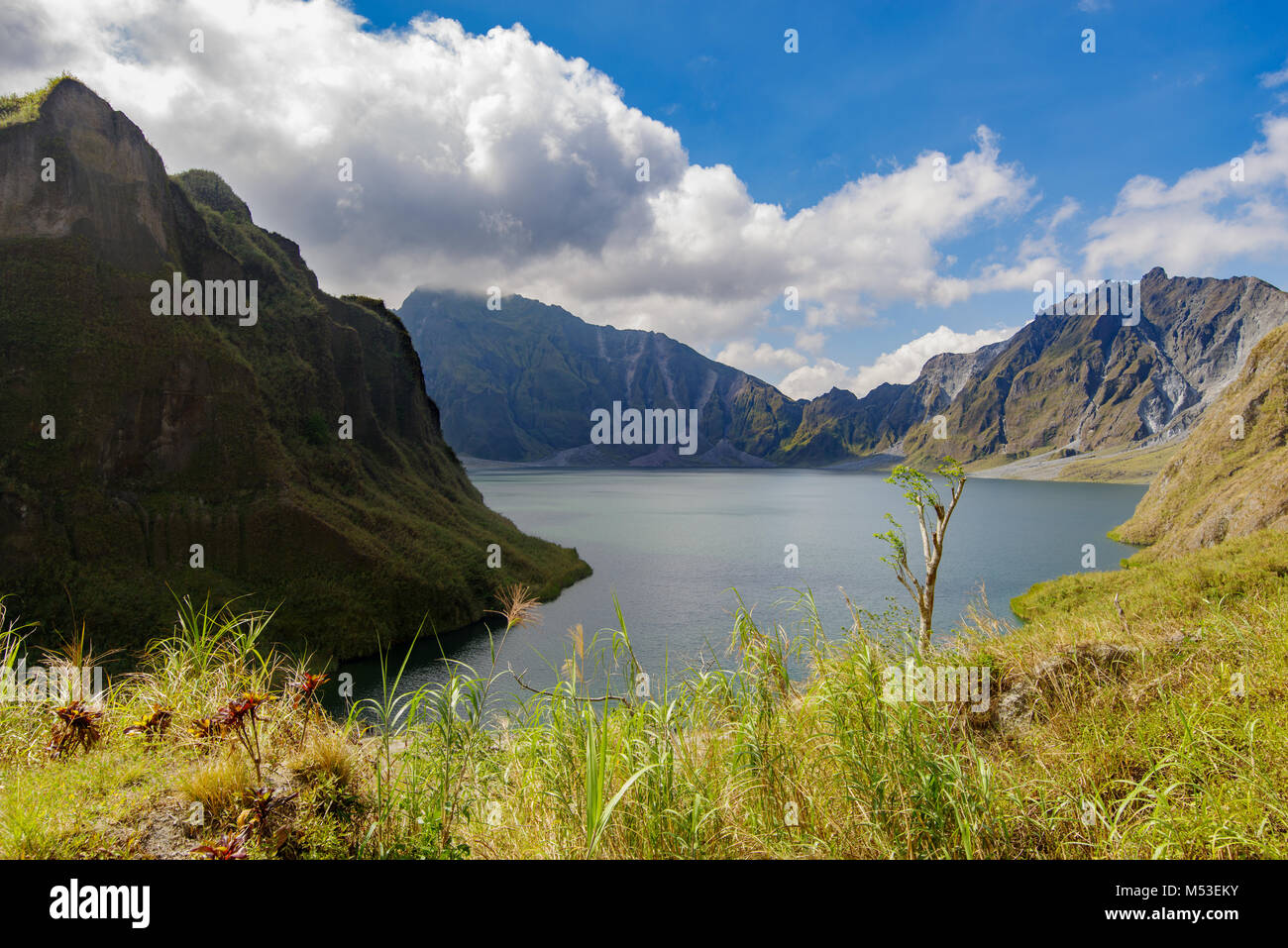 Beautiful landscape at Pinatubo Mountain Crater Lake, Philippines Stock ...