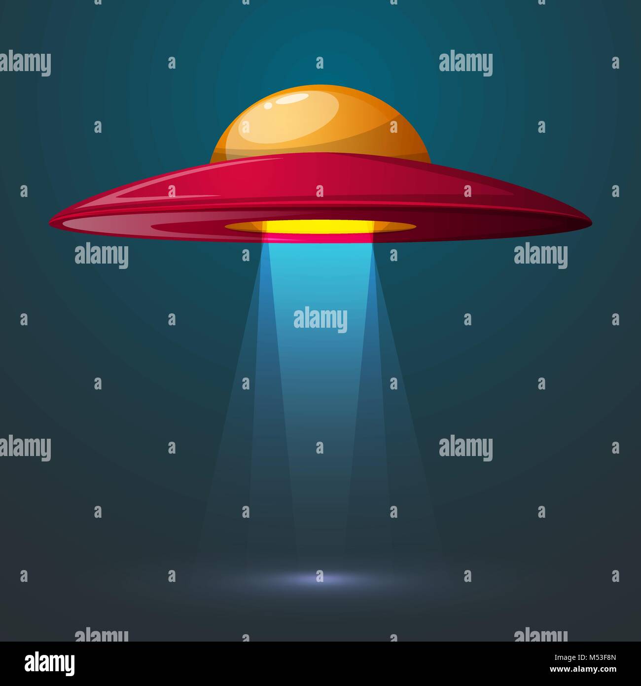 Cartoon ufo illustration. Bulb, light Stock Vector Image & Art - Alamy