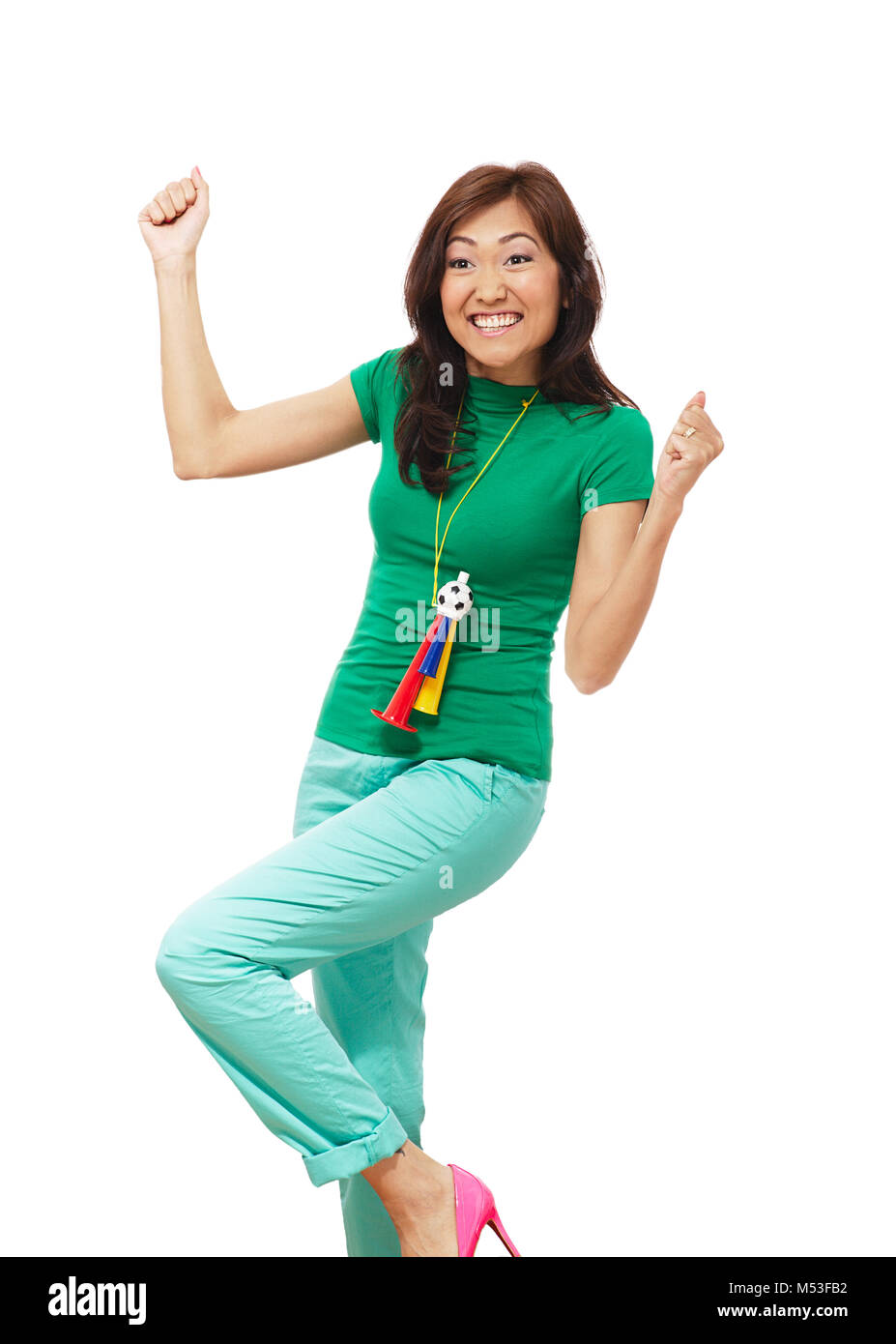 Football fan isolated on white Stock Photo - Alamy