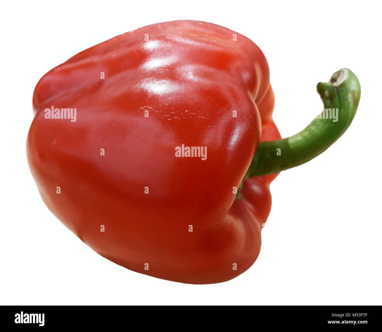 Fresh ripe red bell pepper isolated on white background Stock Photo - Alamy
