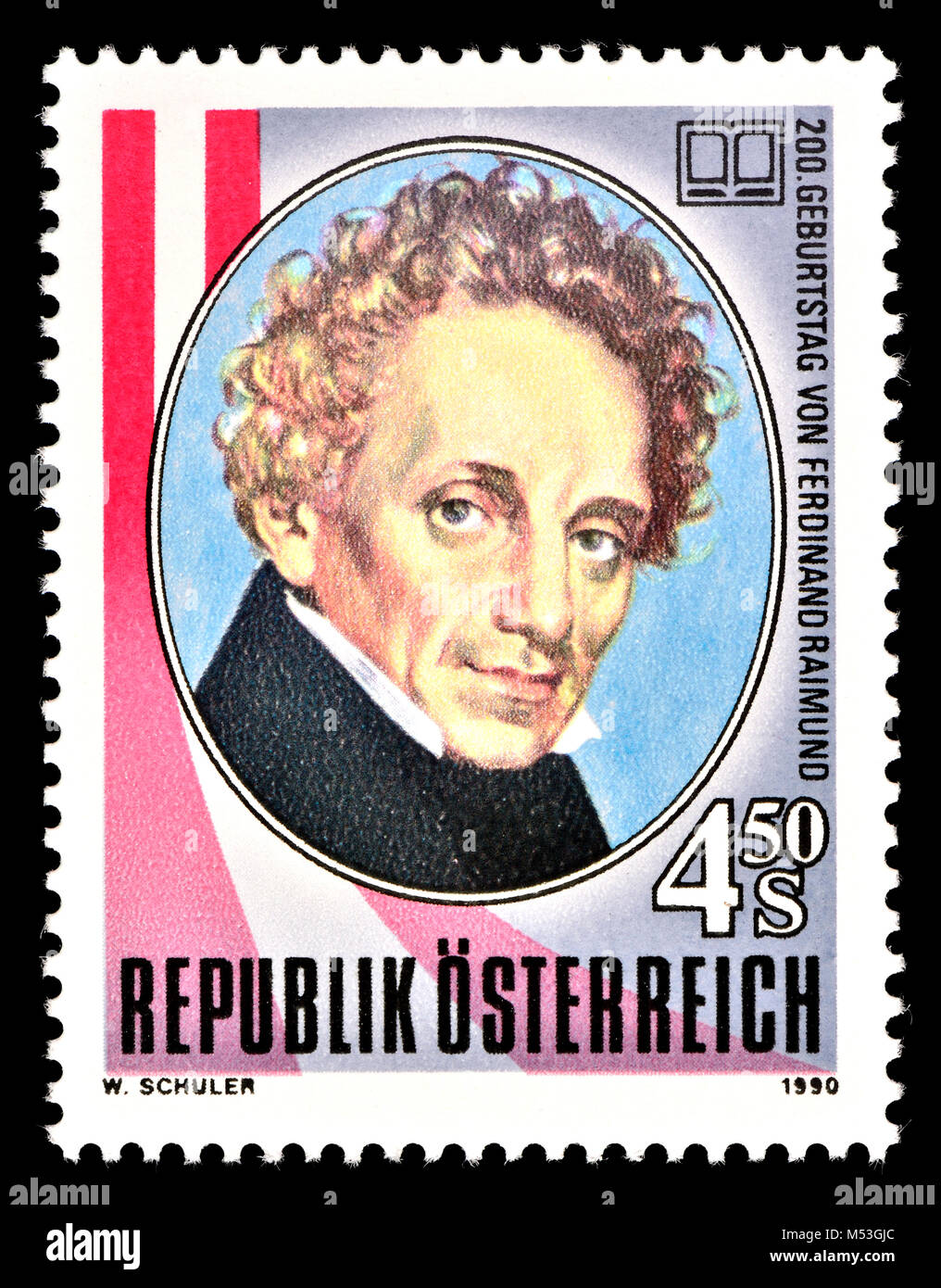 Austrian postage stamp (1990) : Ferdinand Raimund (born Ferdinand Jakob ...
