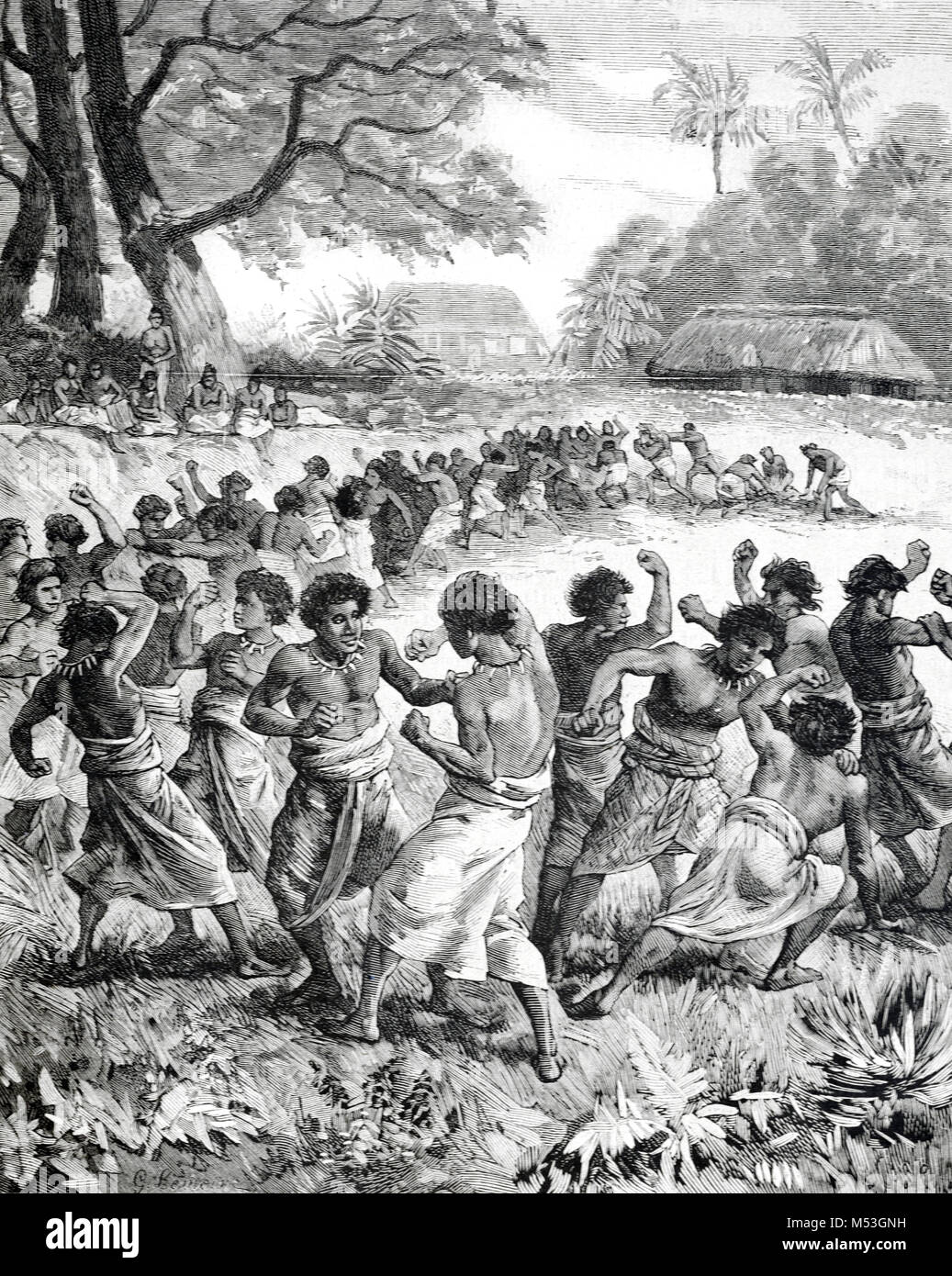 Tongan Men Boxing in Tonga, or the Kingdom of Tonga, Polynesia ...