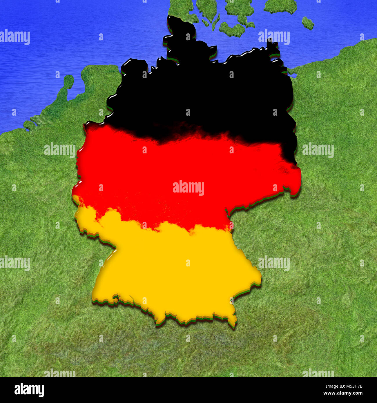 3d germany map flag illustration hi-res stock photography and images ...